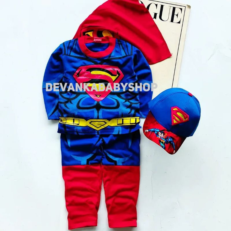 Jual BAJU SUPERMAN SAYAP LENGAN PANJANG ANAK LAKI LAKI SETELAN ...