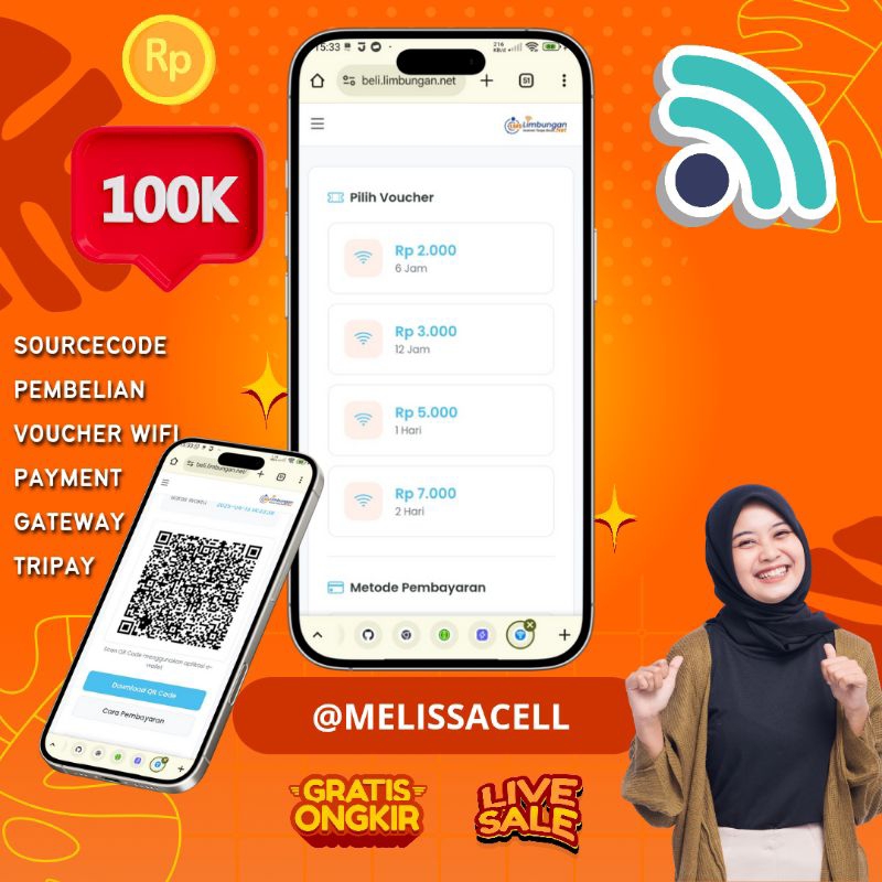 Jual Source Code Pembelian Voucher Wifi Payment Gateway | Shopee Indonesia