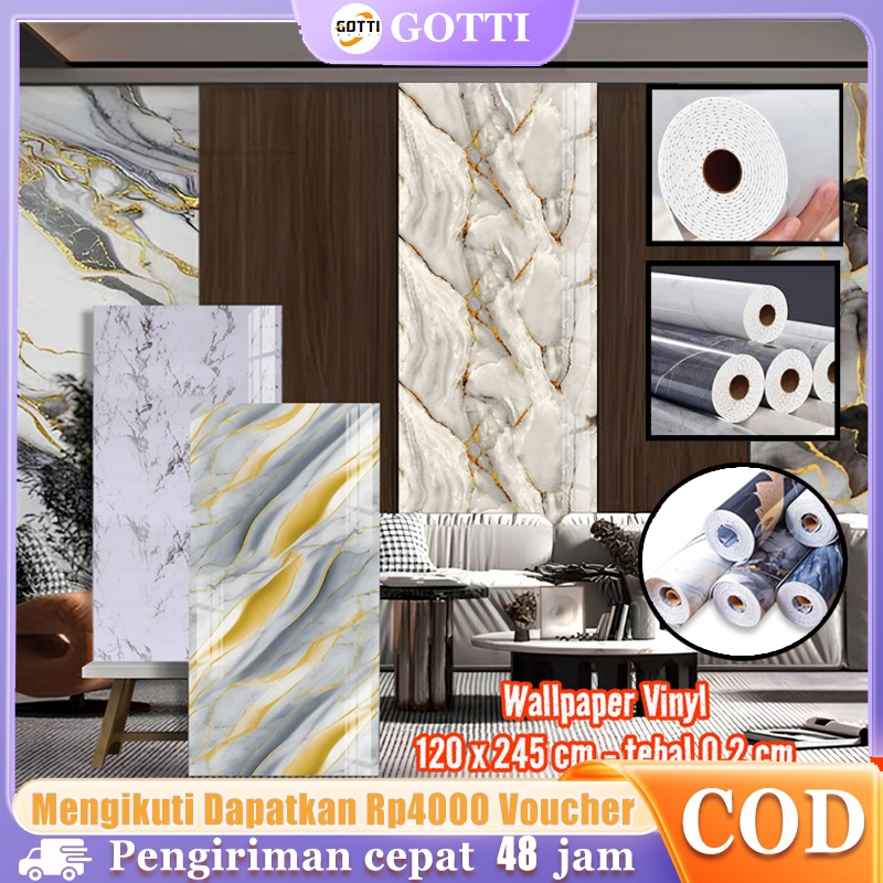 Jual [120 x 280cm]Wall Paper Stiker Dinding Marmer/Stiker Dekoratif ...