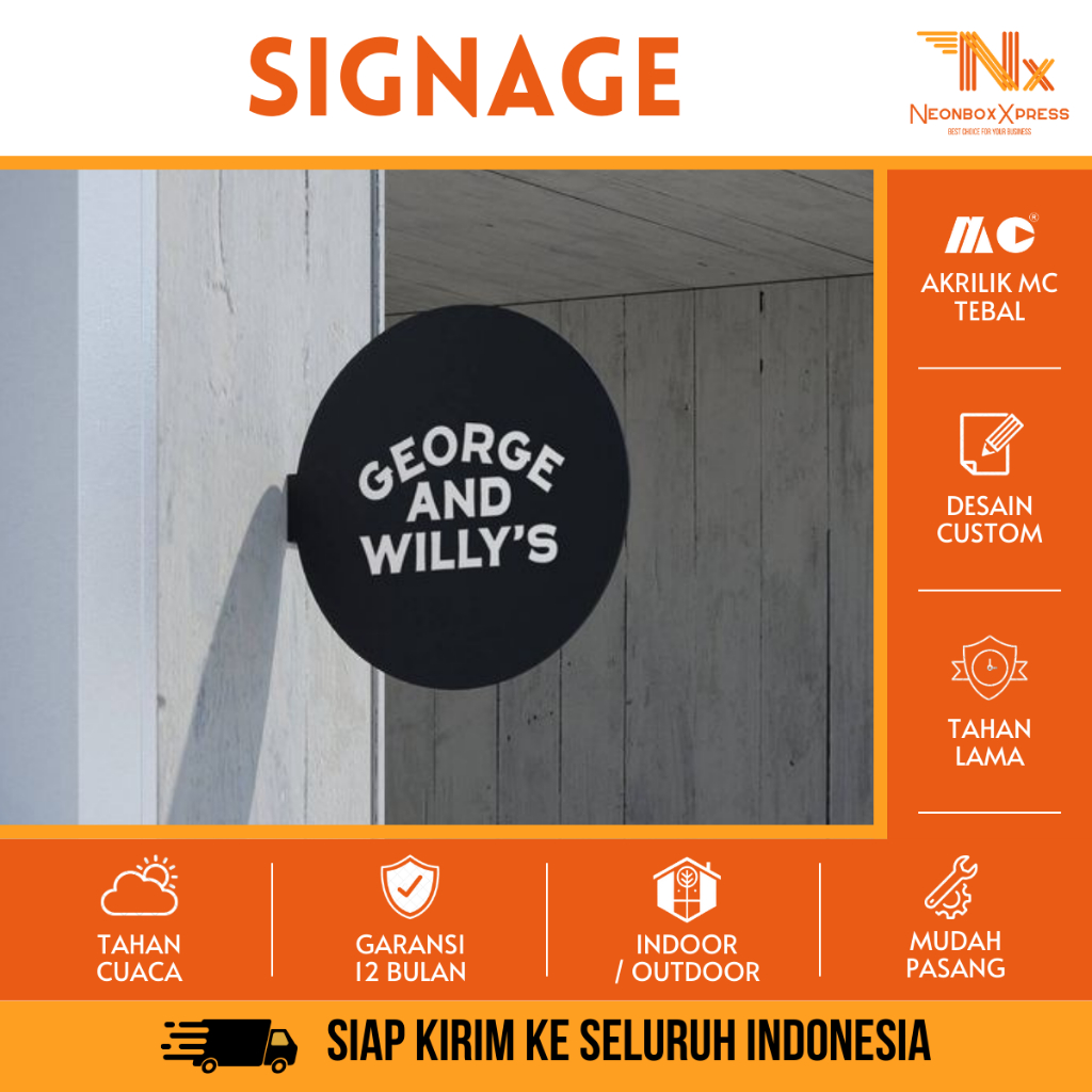 Jual Papan Nama Akrilik Custom Signage Bahan Akrilik Visual Stiker ...