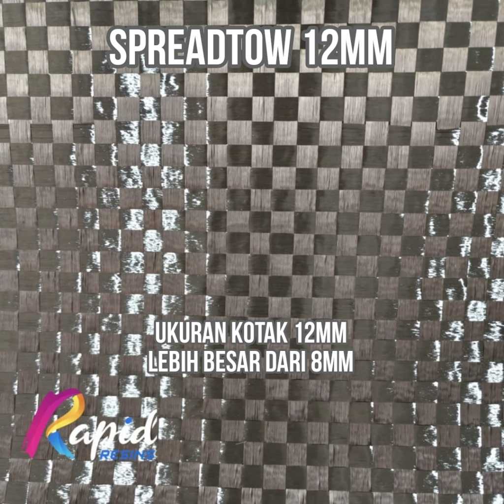 Jual Serat carbon spread tow 133 gsm kotak catur 12mm karbon fiber ...