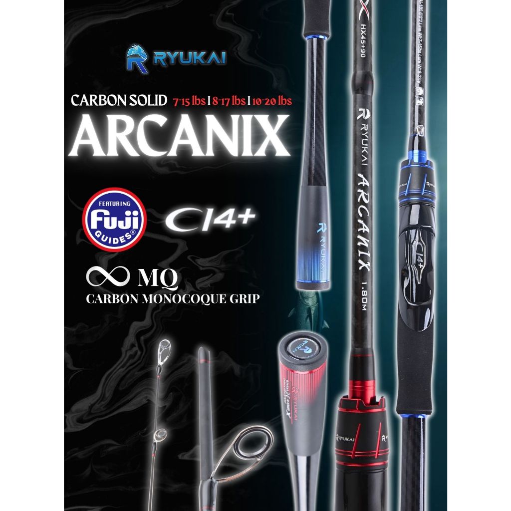 Jual Joran carbon solid fuji 7-15 lbs 8-17 lbs 10-20 lbs 180 198 Cm Ryukai Arcanix | Shopee ...