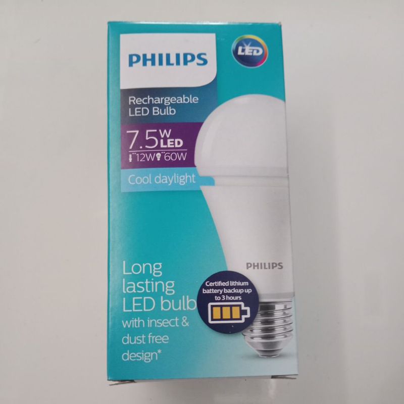 Jual Lampu Led Rechargeable (emergency) Philips 7,5 watt | Shopee Indonesia