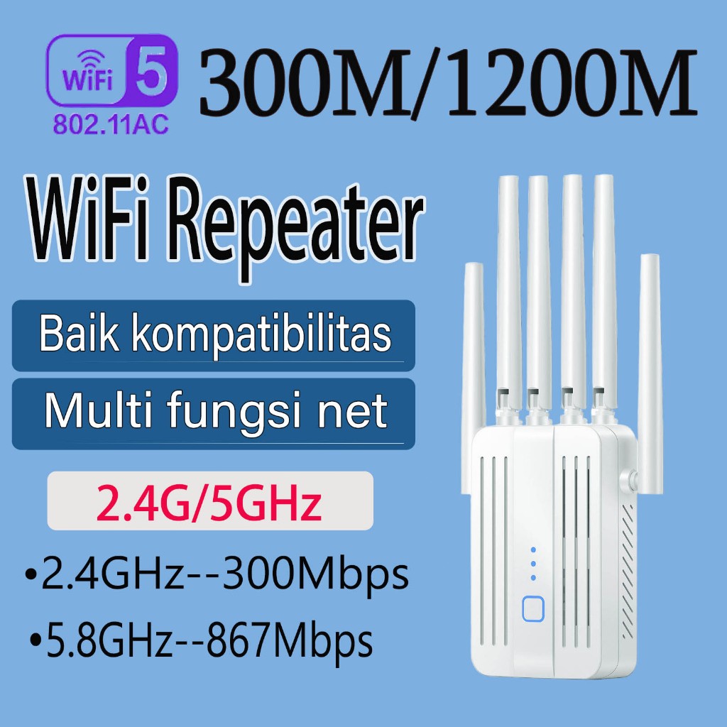 Jual 5G Penguat Sinyal Wifi WIFI Repeater 1200Mbps WIFI Extender 6 ...