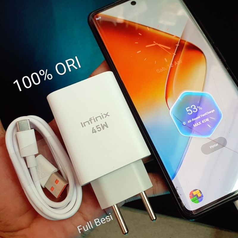 Jual Charger Infinix 45watt ORIGINAL 100% All Round Fast Charger ...