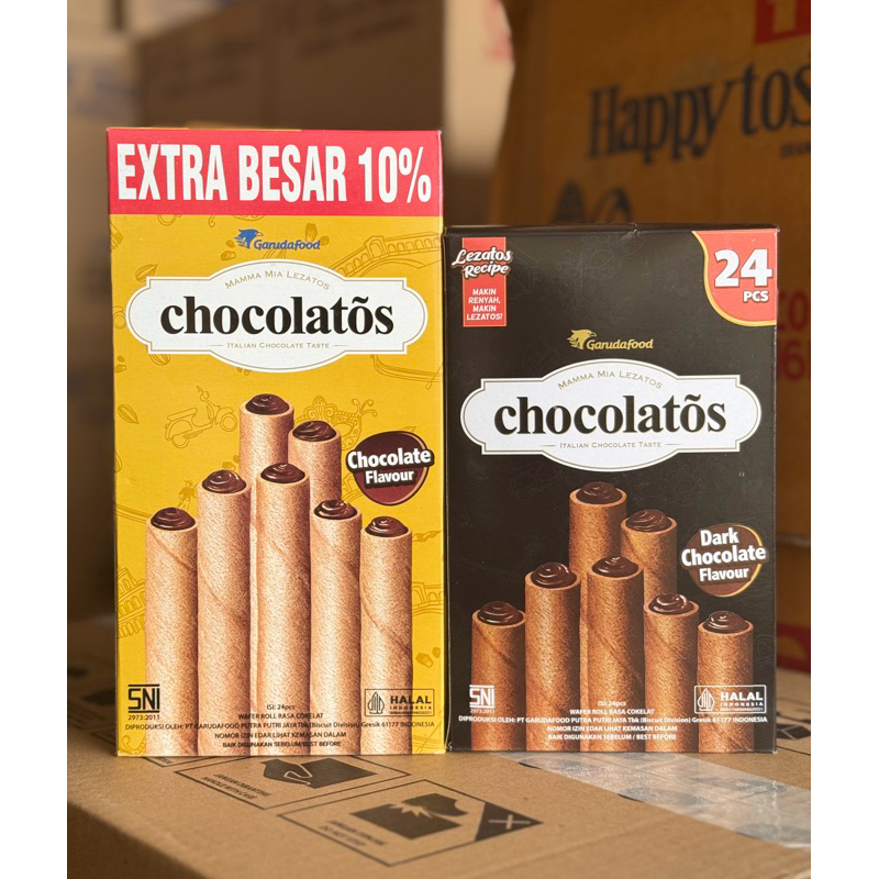 Jual Chocolatos wafer roll box besar 1 karton isi 8 box | Shopee Indonesia