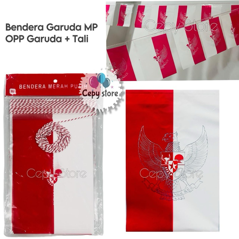 Jual Bendera OPP Merah Putih Motif Garuda + Tali | Shopee Indonesia