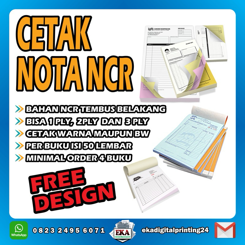 Jual Cetak Nota NCR ukuran A6 / Nota NCR free design | Shopee Indonesia