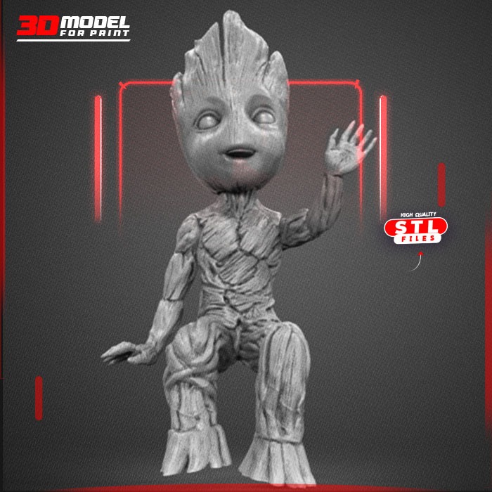 Jual Groot Baby Say Hello 3D Action Figure - STL Model Kit, Siap Print ...