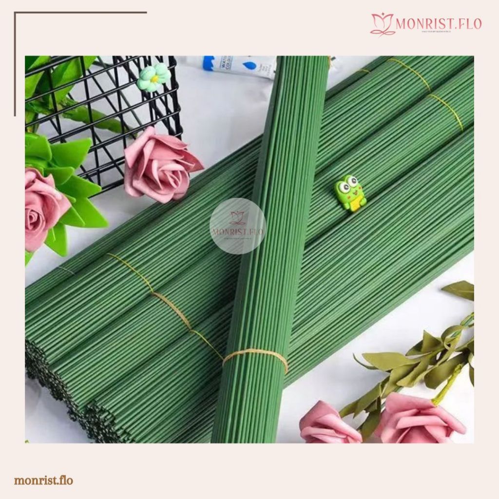 Jual Kawat Tangkai Bunga / Tangkai Untuk Artificial Flower Tebal 2mm / DIY Kawat Bunga Hijau ...