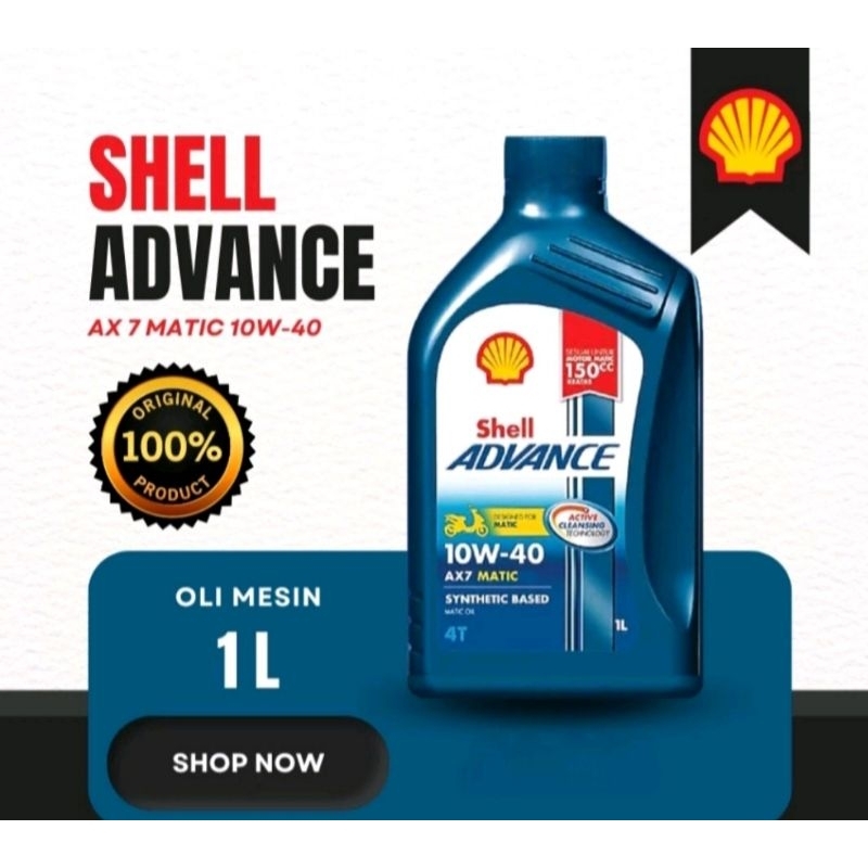 Jual shell advance AX7 matic 10w40 1L synthetic based original 100% ...