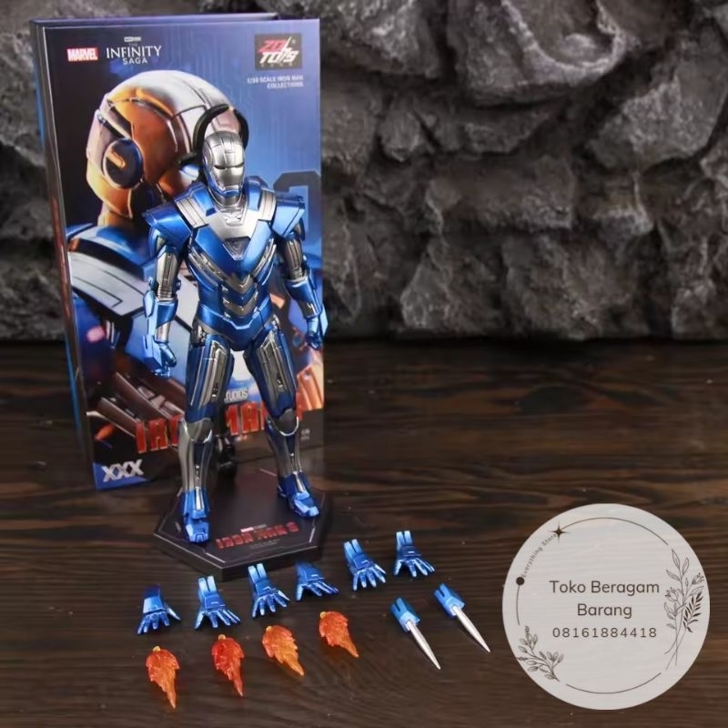 Jual Iron Man Blue Steel MK 30 ZD Toys Marvel Avengers Original Mainan ...