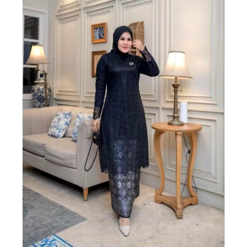 Jual Stelan Kebaya Tunik Brokat Rok Songket / Kebaya Brokat Modern ...