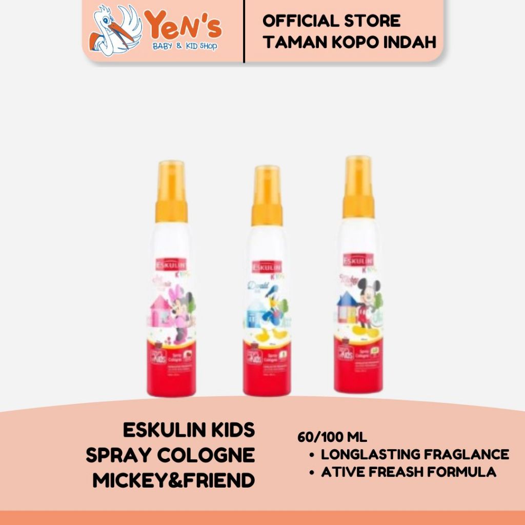 Jual Eskulin Kids Spray Cologne Mickey & Friends 60ml / 100ml | Shopee ...
