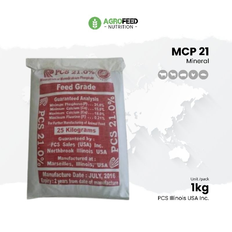 Jual MCP 21 MONOCALCIUM PHOSPHATE /kg Kalsium Fosfat Makro Mineral ...
