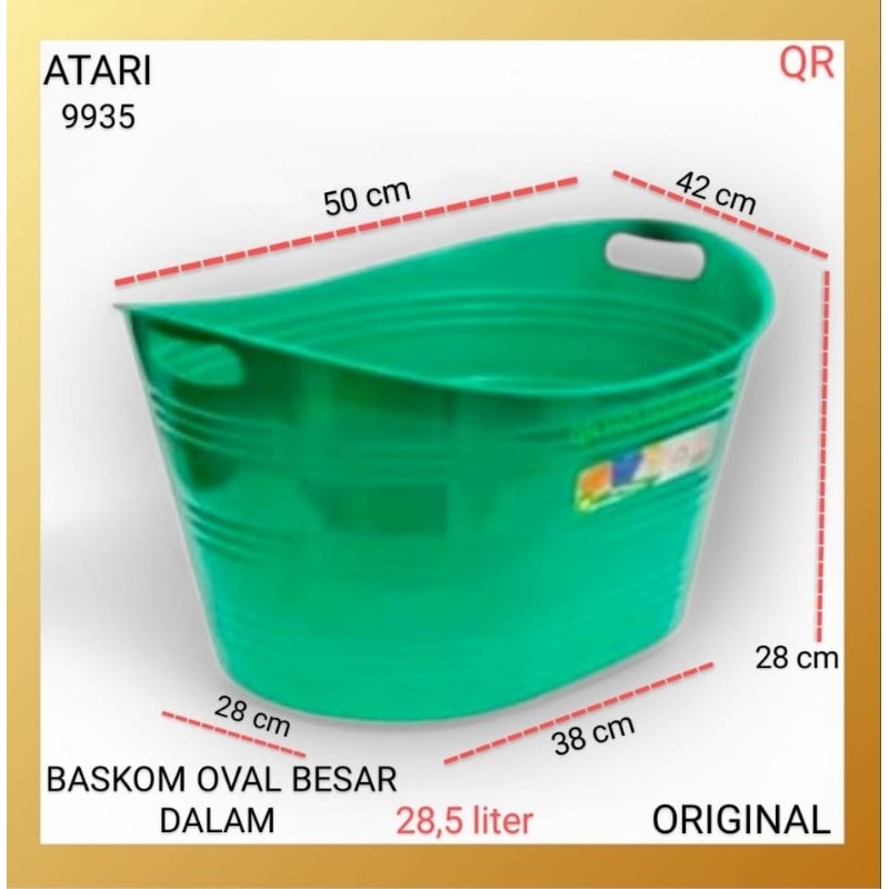 Jual Baskom Oval Besar ATARI 9935 - Bakul Wadah Plastik Serbaguna Jumbo ...