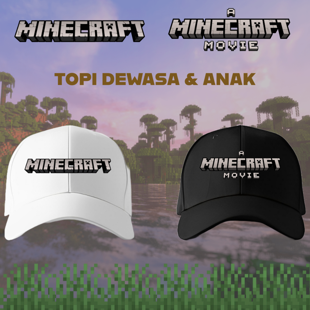 Jual TOPI BASEBALL A MINECRAFT MOVIE VIRAL TRENDING LOGO GAME MINECRAFT ...