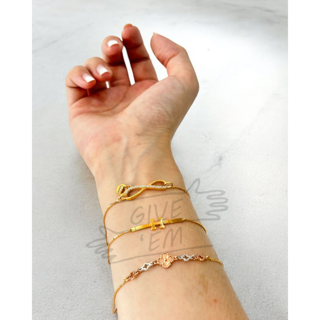 Jual Gelang Tangan Emas Asli Rantai Serut Non Serut Model H Kotak Oval ...