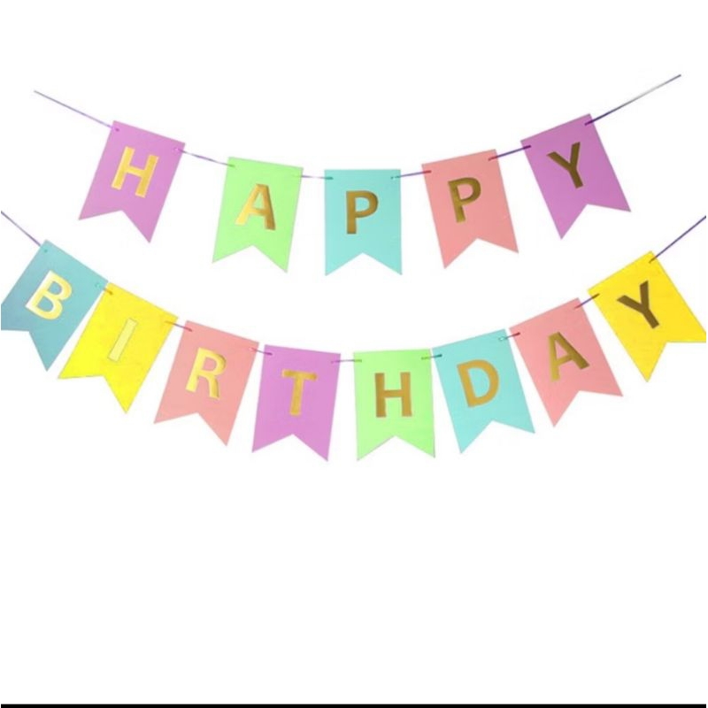 Jual Banner Happy Birthday Warna Warni Backdrop Pesta Bendera Ultah ...