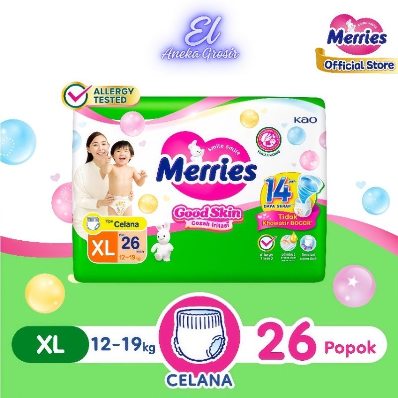 Jual Merries Good Skin tipe celana ukuran XL 26 pcs | Shopee Indonesia