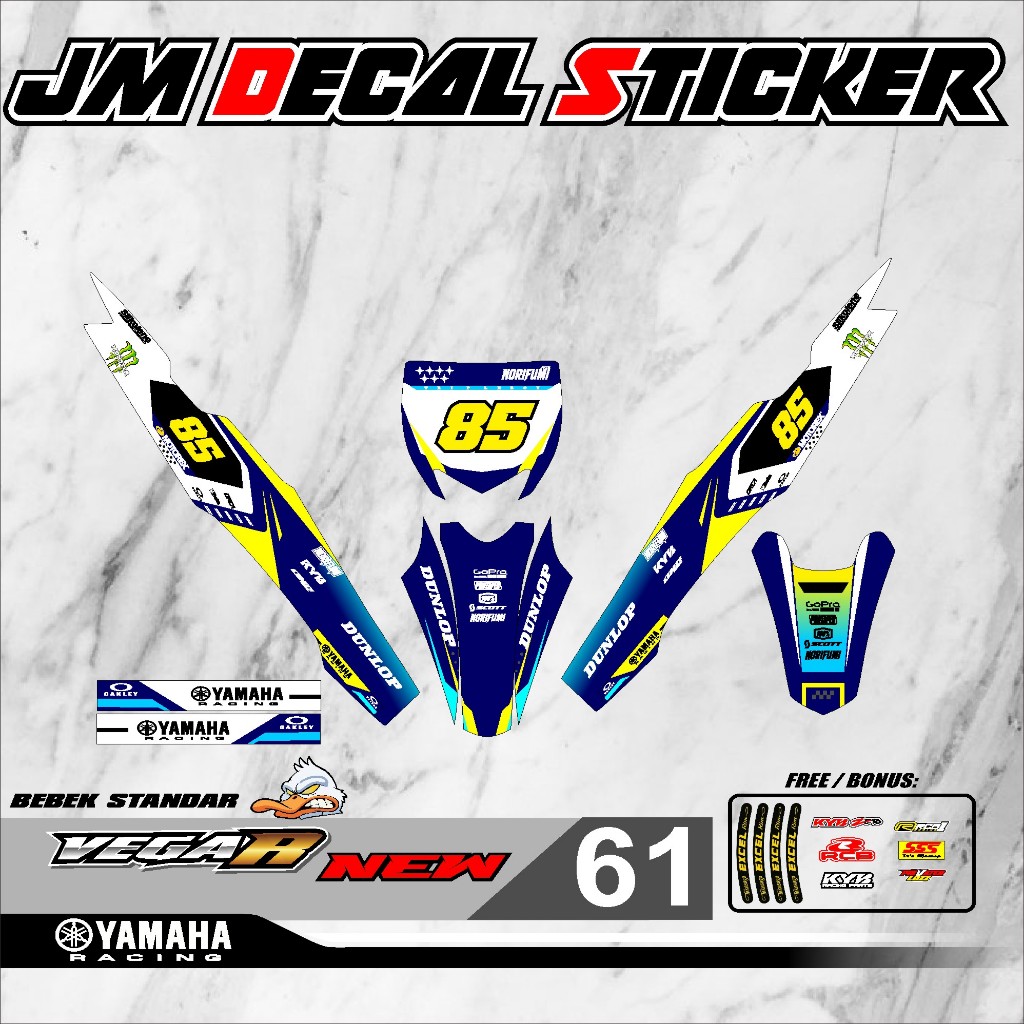 Jual (COD) Sticker RBT VEGA R NEW RBT BEBEK MODIF SUPERMOTO YZ CRF KLX ...