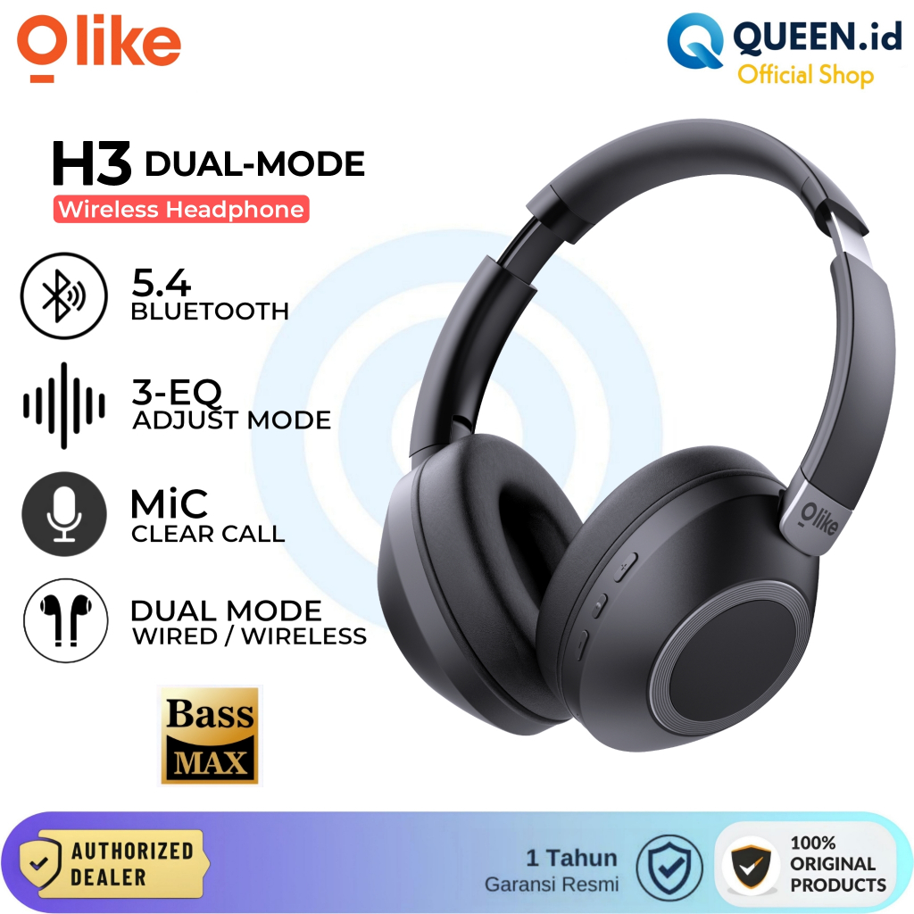 Jual Olike H3 Wireless Wired Bluetooth 5.4 Headphone Headset HiFi Sound ...