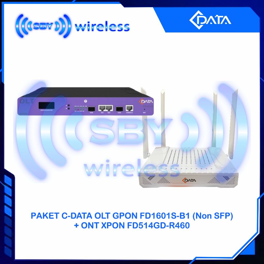 Jual Paket C-data FD1601S-B1 OLT GPON (Non SFP) With FD514GD-R460 ONT ONU XPON Cdata (OLT 1PON ...