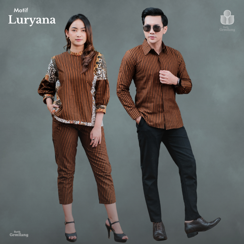 Jual Batik Couple Pasangan Motif LYRIANA Batik Gemilang | Shopee Indonesia