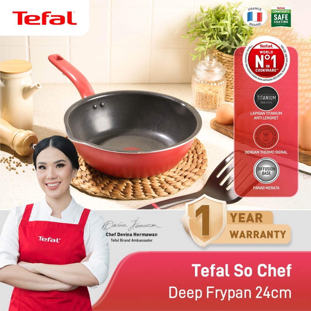 Jual Tefal So Chef Deep Frypan Series 24 / 28 CM - Wajan Induksi Anti Lengket Bisa di Semua ...