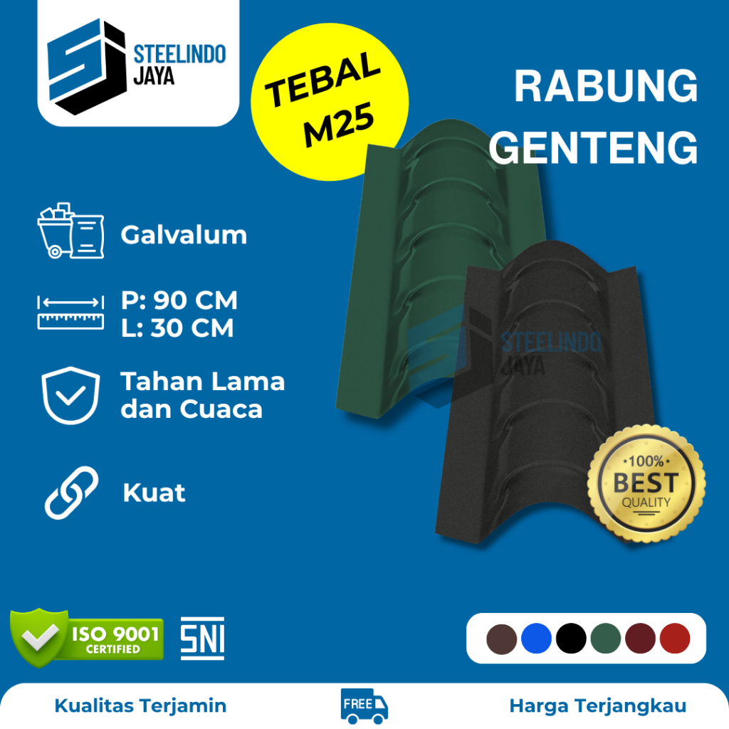 Jual Rabung Atap Genteng Tebal 0,25mm (M025) Galvalum Panjang 90 cm ...