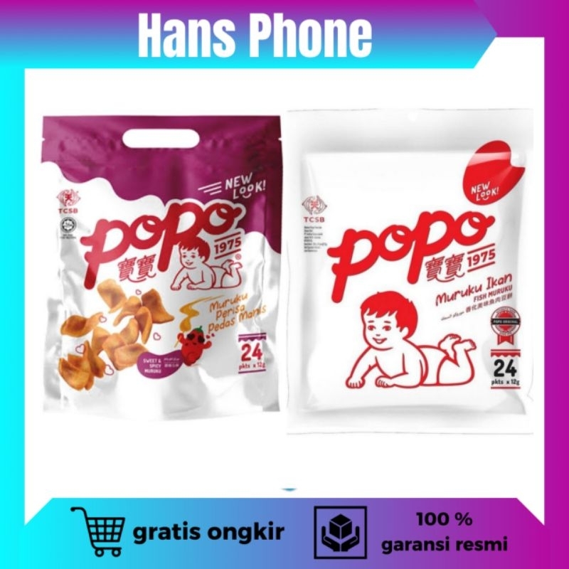 Jual Popo Muruku Sweet & Spicy (24Pcs x 12g) Popo Muruku Ikan Popo ...