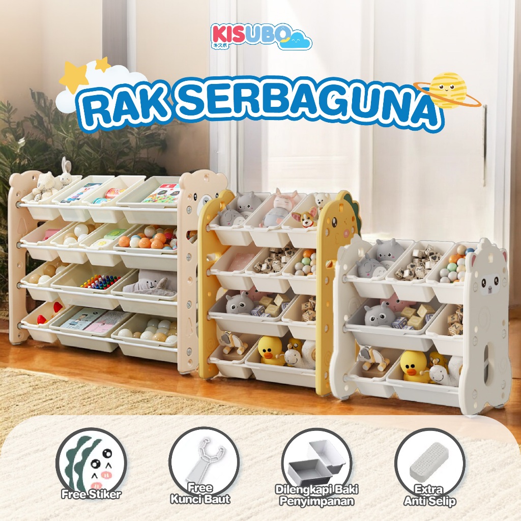 Jual KISUBO Rak Mainan Anak Karakter Serbaguna Rak Susun Mainan Rak ...