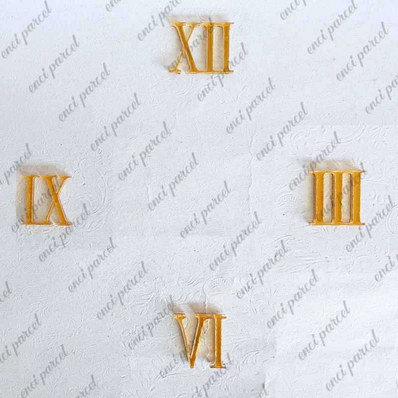 Jual angka romawi 4 angka ( III VI IX XII ) cutting jam bahan akrilik ...