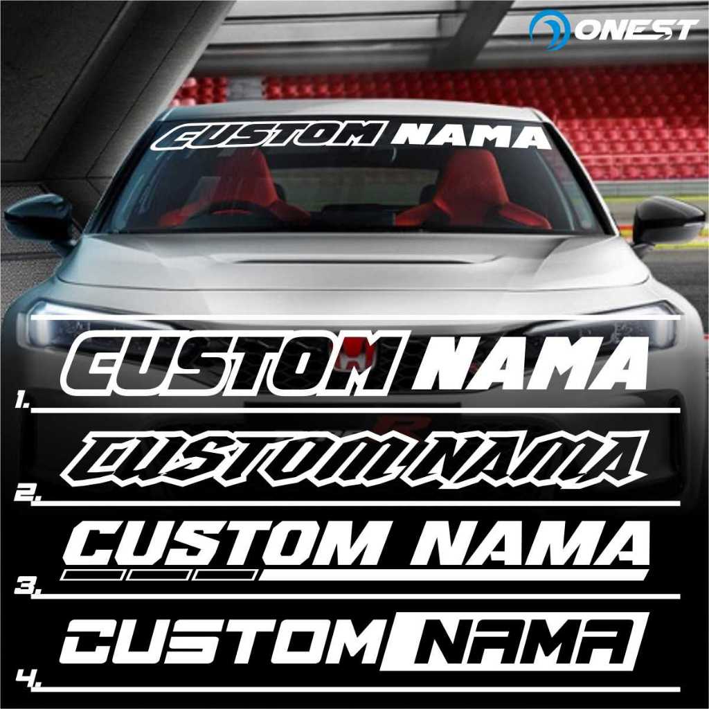 Jual Cutting Sticker Kaca Depan Mobil V7 Request Tulisan Custom Nama ...