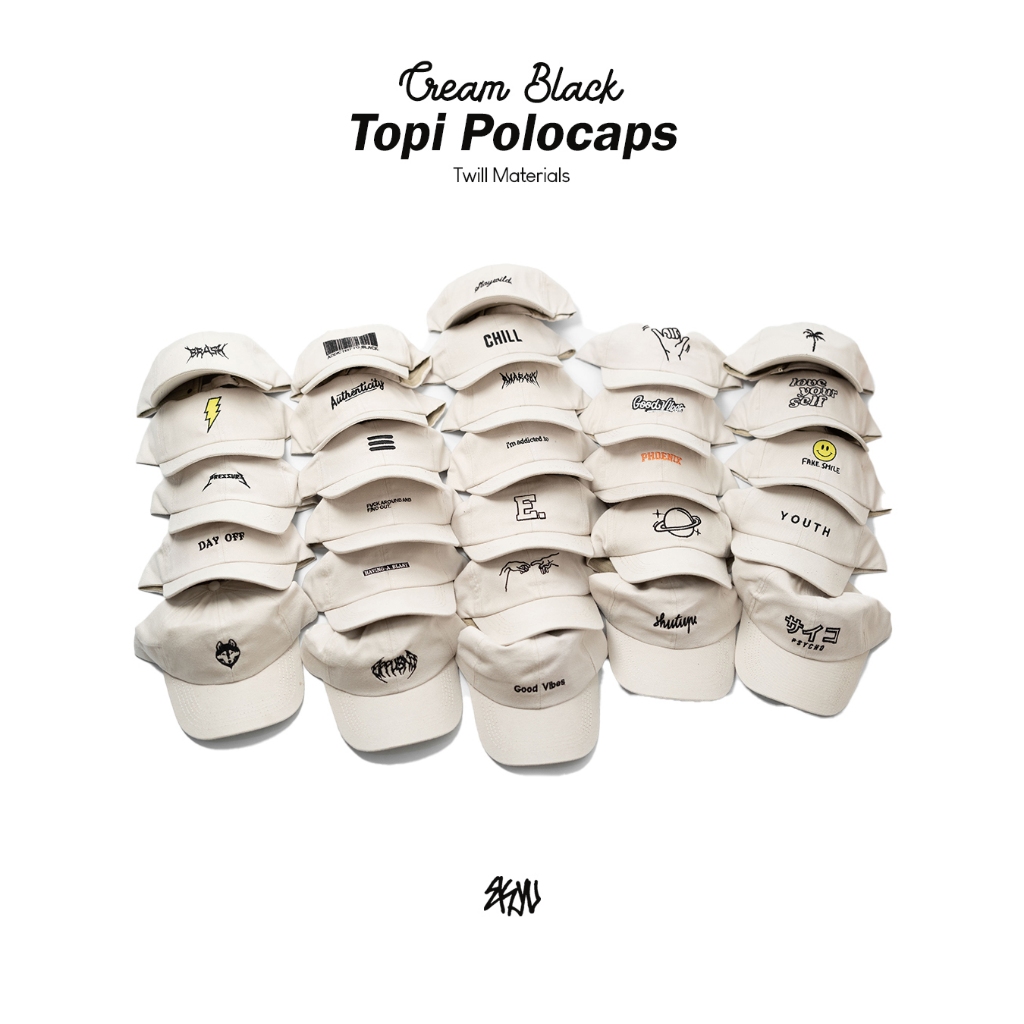 Jual TOPI POLOCAPS BASEBALL / TRUCKER | SKATE | CREAM HITAM by Ekyu ...