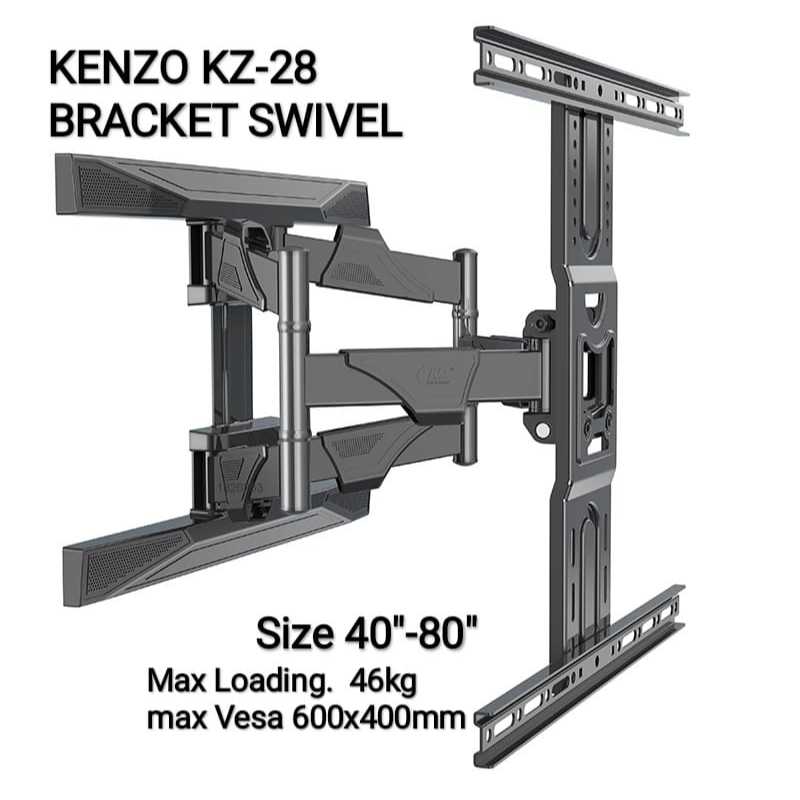 Jual Bracket TV Swivel braket tv 32 40 42 43 45 49 50 55 60 75 80 inch ...