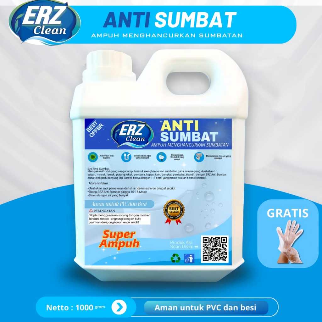 Jual ERZ Anti Sumbat Saluran Air Pipa Mampet WC Wastafel tempat cuci ...