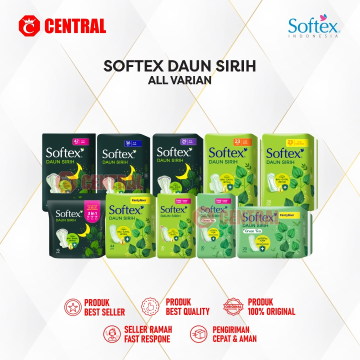 Jual SOFTEX DAUN SIRIH Softex Daun Sirih + Vitamin E Jumbo Pack ALL ...