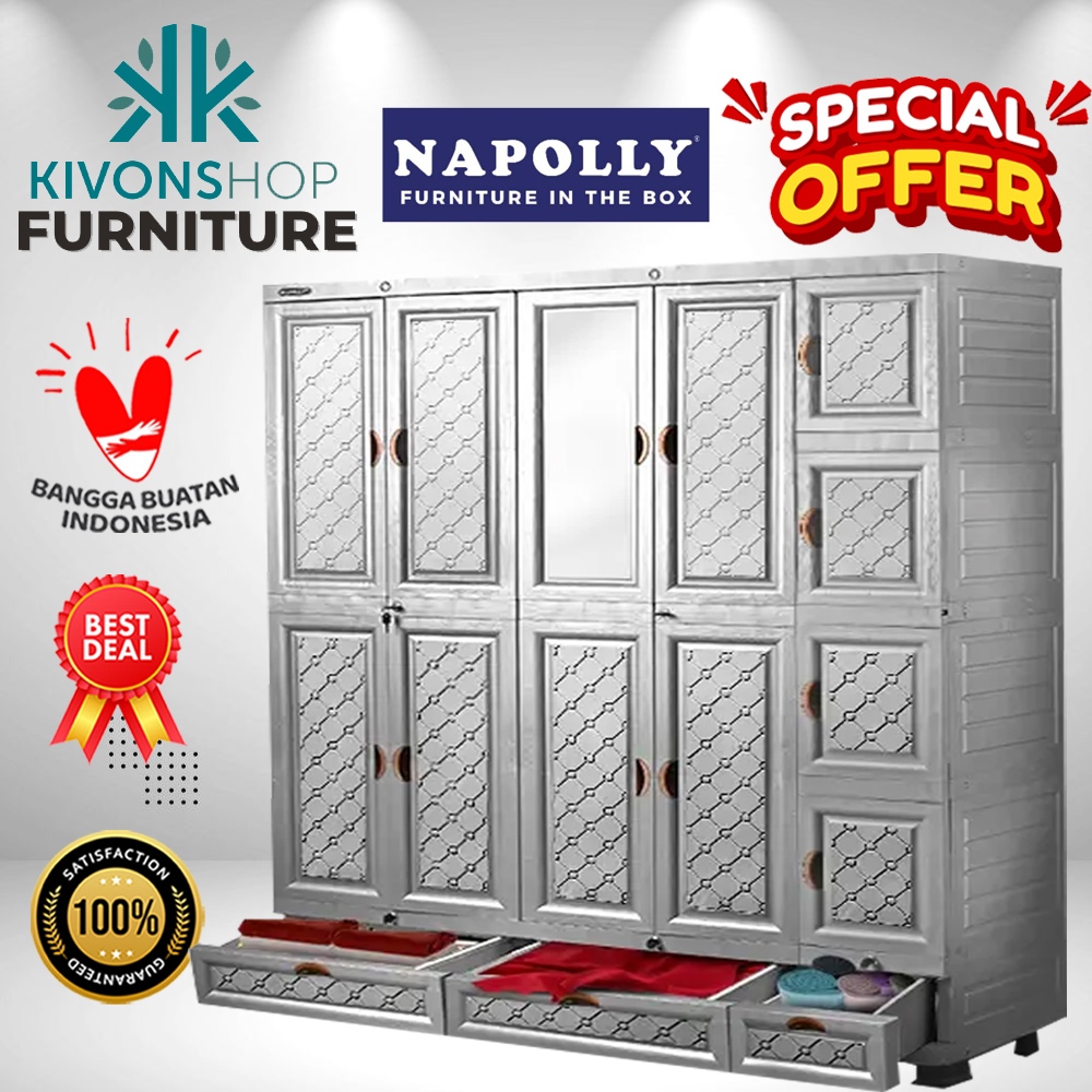 Jual LEMARI PAKAIAN NAPOLLY MIDICAB MINIMALIS PREMIUM QUALITY | Shopee ...