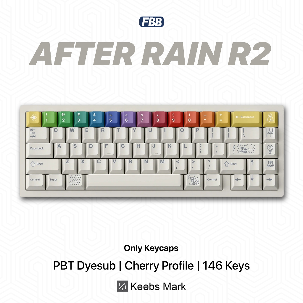 Jual FBB After Rain R2 Keycaps PBT Dyesub 146 Keys Cherry Profile ...