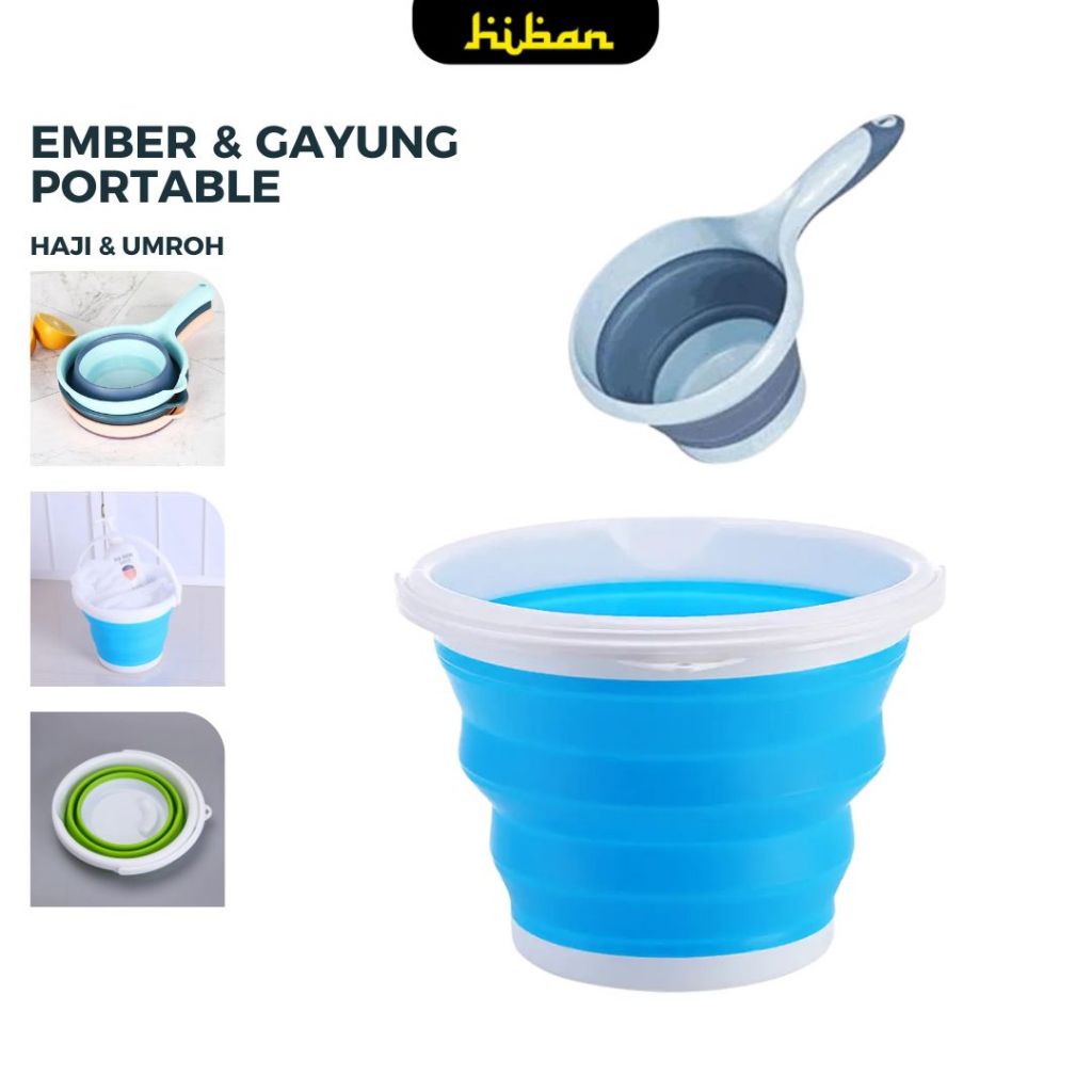 Jual Ember dan Gayung Lipat Travel Portable Serbaguna Perlengkapan haji ...