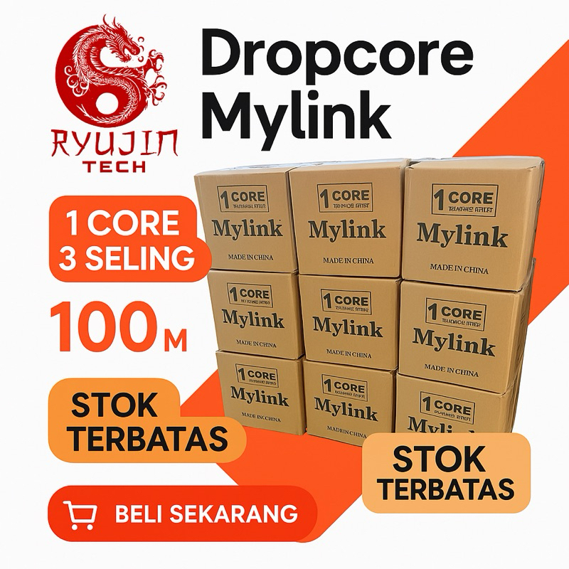 Jual Kabel Fiber Optik Dropcore Mylink 1 Core 3 Seling – 1000m Isi Full ...