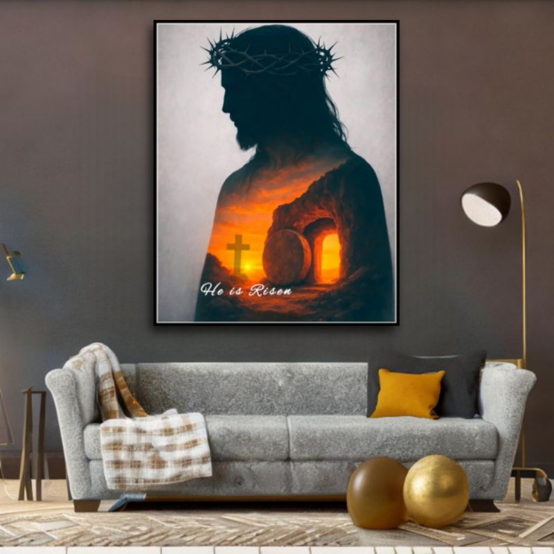 Jual HE IS RISEN JESUS cetak poster Hiasan Dinding yesus Dekorasi rumah ...