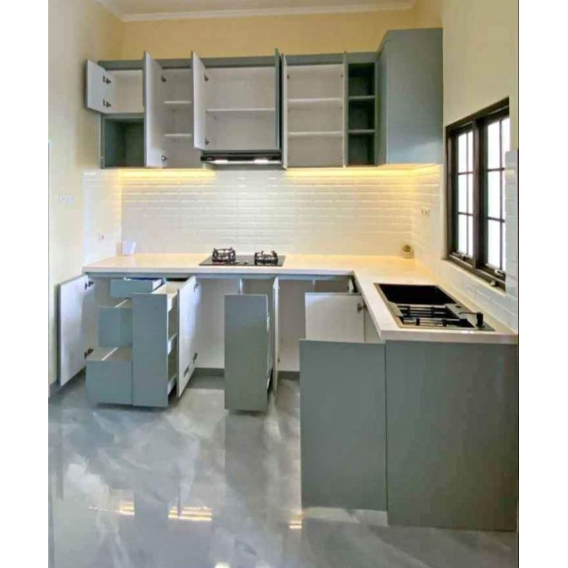 Jual PROMO KITCHEN SET ALUMUNIUM KITCHENSET MINIMALIS LEMARI DAPUR ...