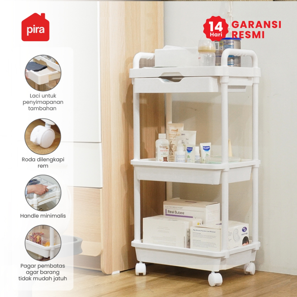 Jual PIRA - RAKI PKT3 Rak Troli 3 Susun / Rak Plastik Serbaguna dengan ...