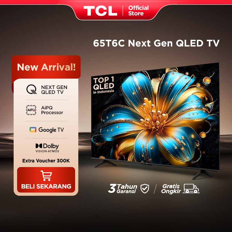 Jual [Next Gen QLED] TCL 65 inch T6C - 4K Google TV - HVA Panel HDR 10+ - Dolby Vision & Atmos ...