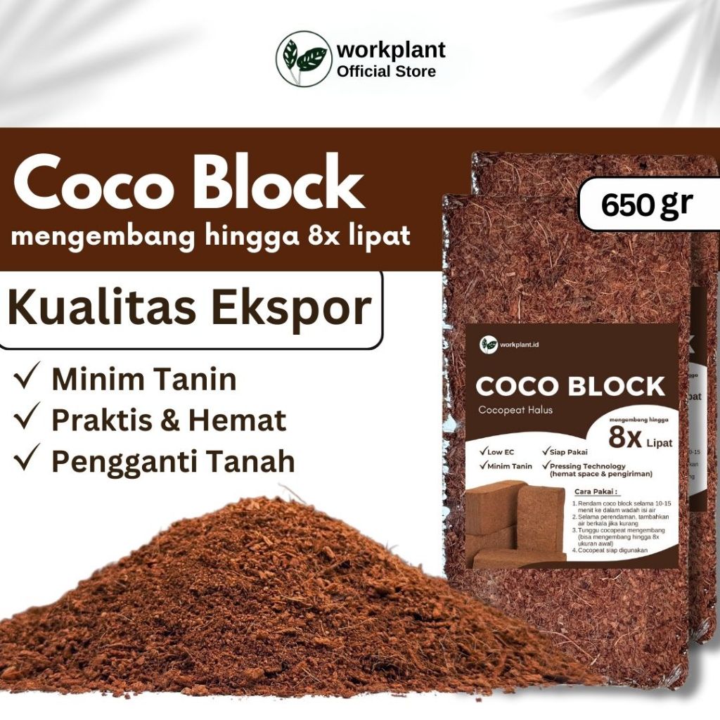 Jual Workplant - Coco Block Cocopeat Block Media Tanam Semai Serabut ...