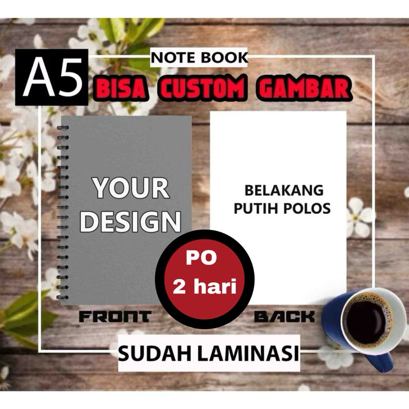 Jual Notes Custom A5 Plain/Polos / Notebook Spiral A5 Cover depan / Isi ...
