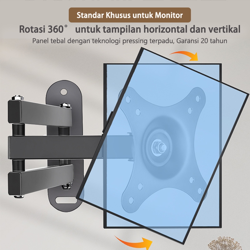 Jual Bracket monitor LCD universal 10–27 inci, dapat diputar 360 ...