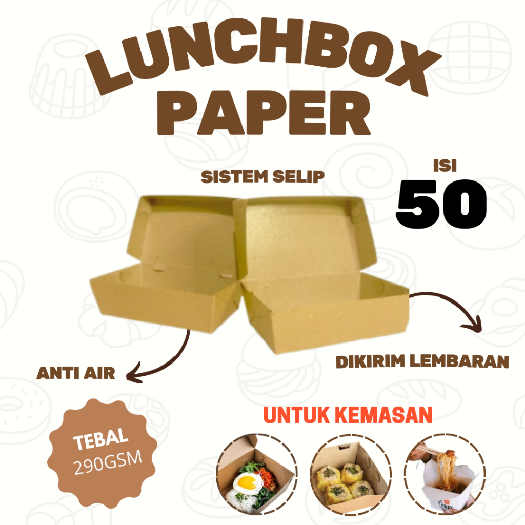 Jual Kotak Box Nasi Kardus Nasi Kotak Wadah Nasi Paper Luch Box Size S ...